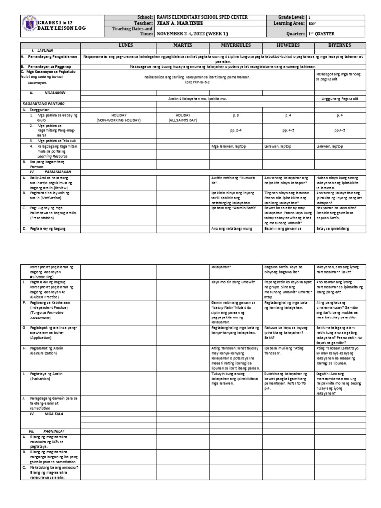 DLL - Esp 2 - Q1 - W1 | PDF