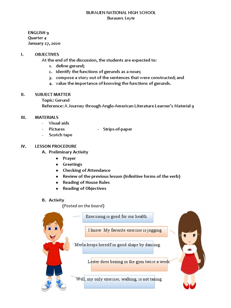 COT - LP For Gerunds | PDF | Cognitive Science | Language Mechanics