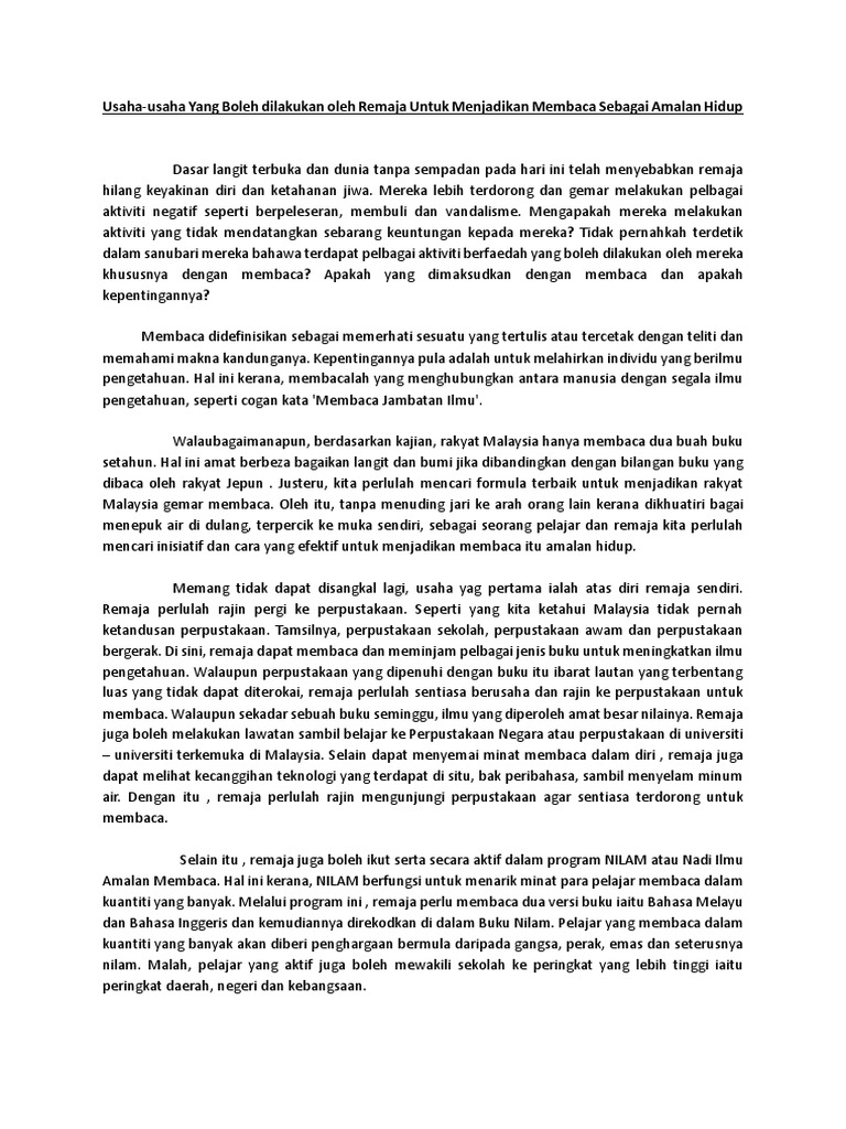 CTH Karangan 1 | PDF