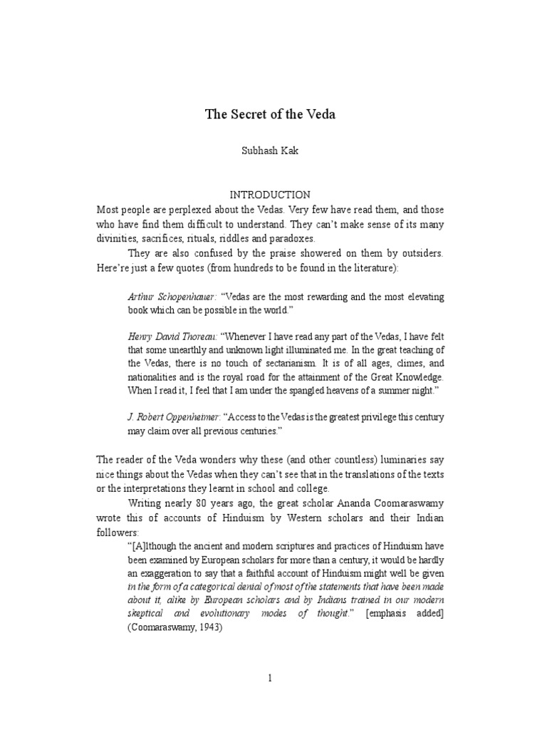 The Secret of The Veda | PDF | Shiva | Vedas