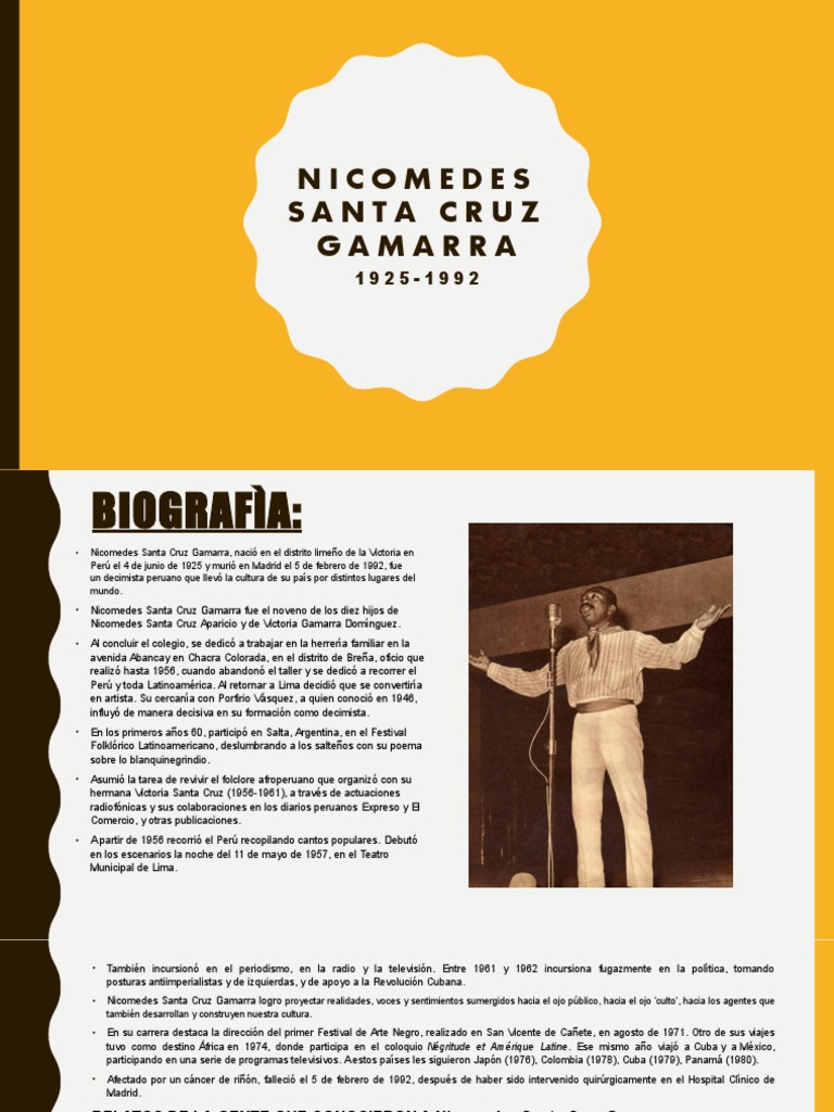 Nicomedes Santa Cruz Gamarra | PDF | Perú