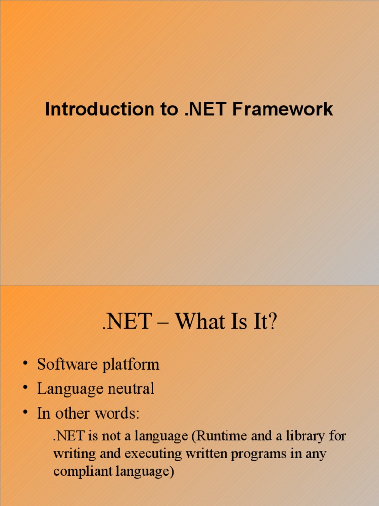 2a. DotNET Framework | PDF | Microsoft Visual Studio | World Wide Web