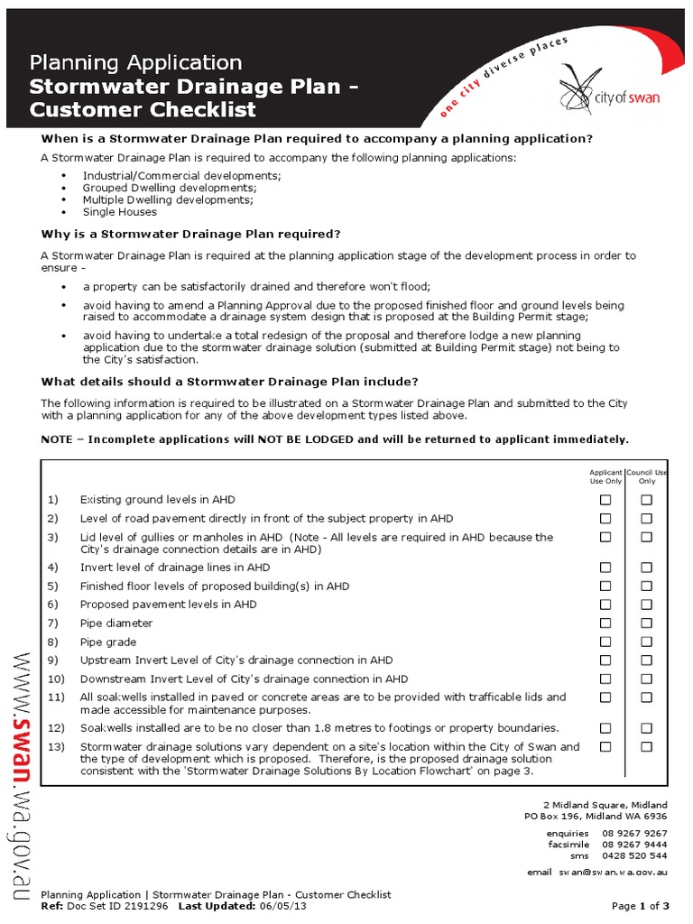 Stormwater_Drainage_PlanChecklist | PDF | Storm Drain | Stormwater