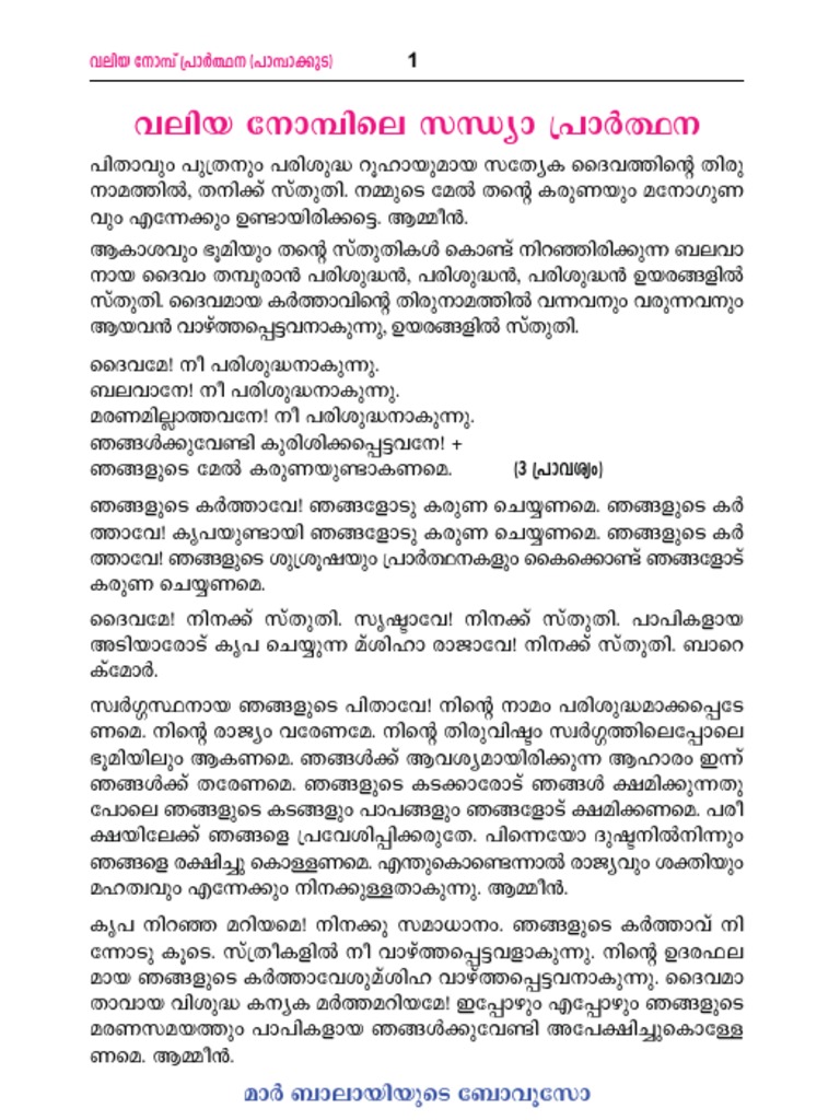 Valiya Nombu Pampakuda | PDF