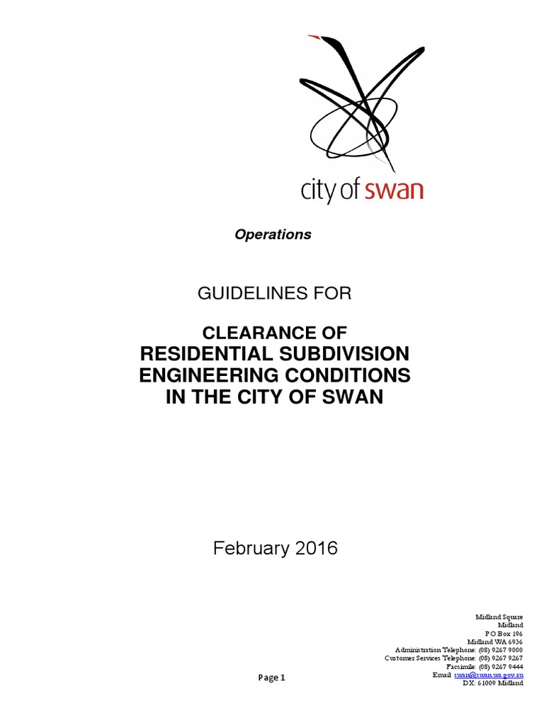 Residential Subdivision Engineering Guidelines | PDF | Road | Road Surface