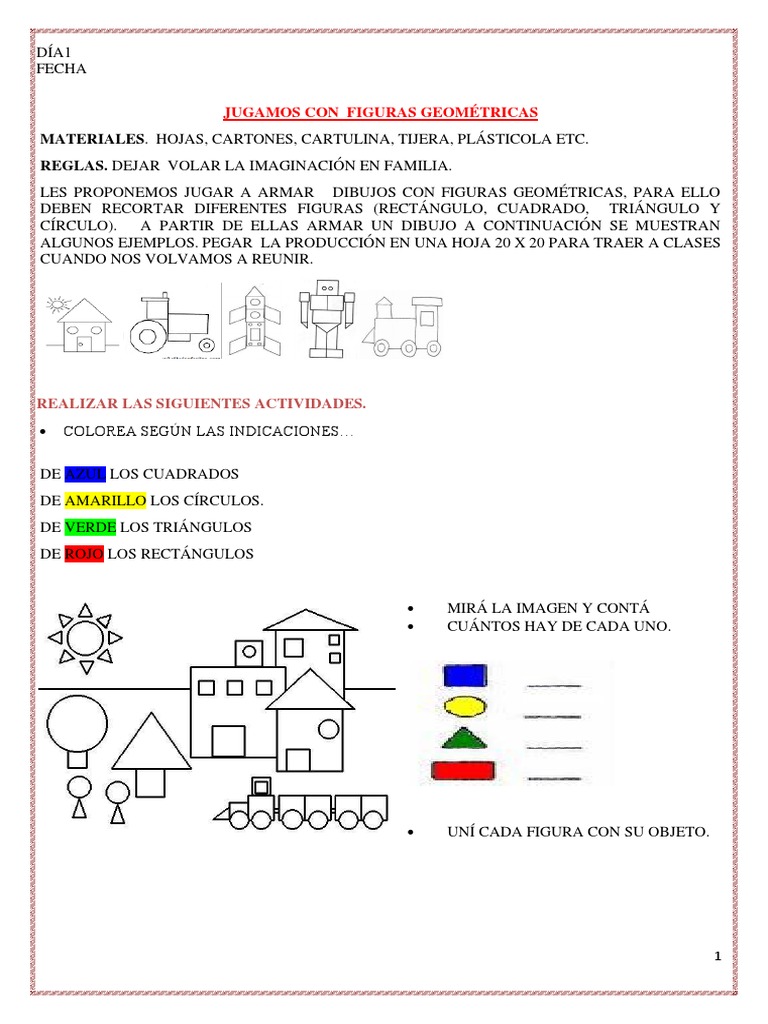 Actividades de Figuras Geométricas para Niños | PDF | Dormitorio ...