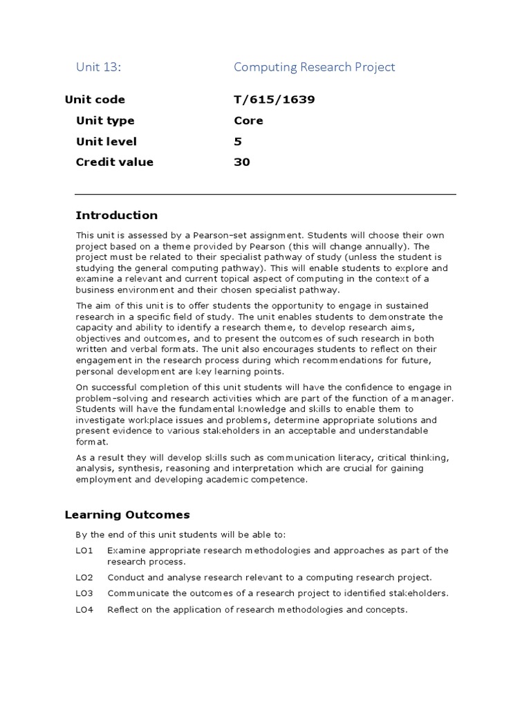 Computing Research Project Pdf Sampling Statistics Qualitative