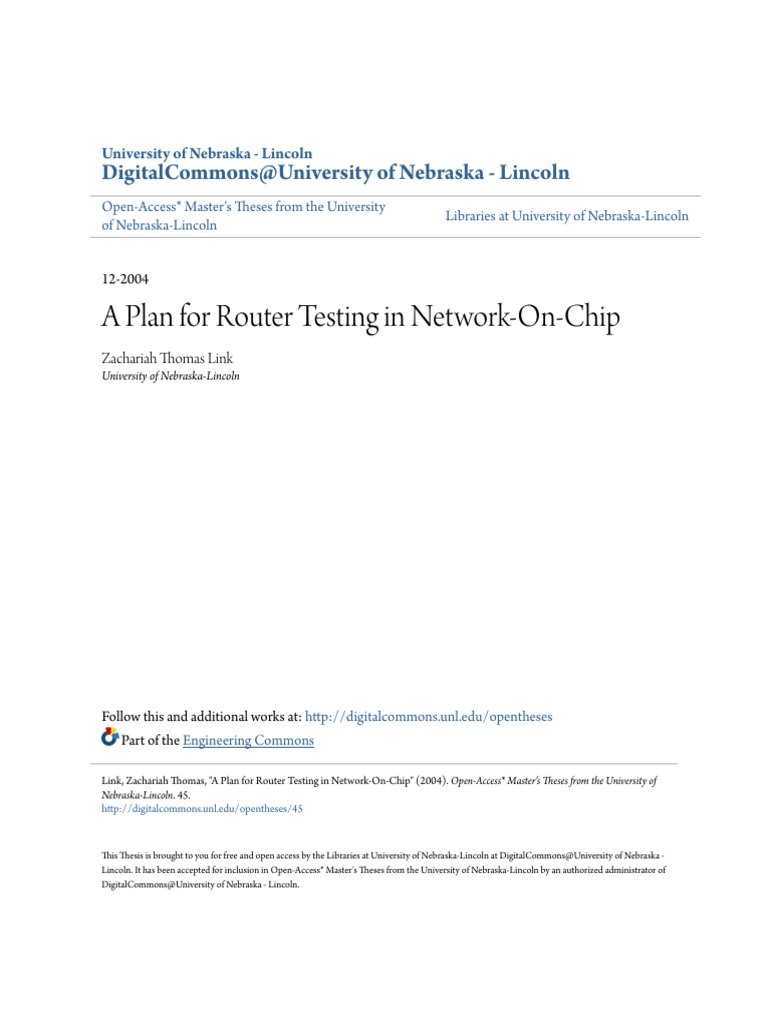 A Plan For Router Testing in Network-On-Chip | PDF