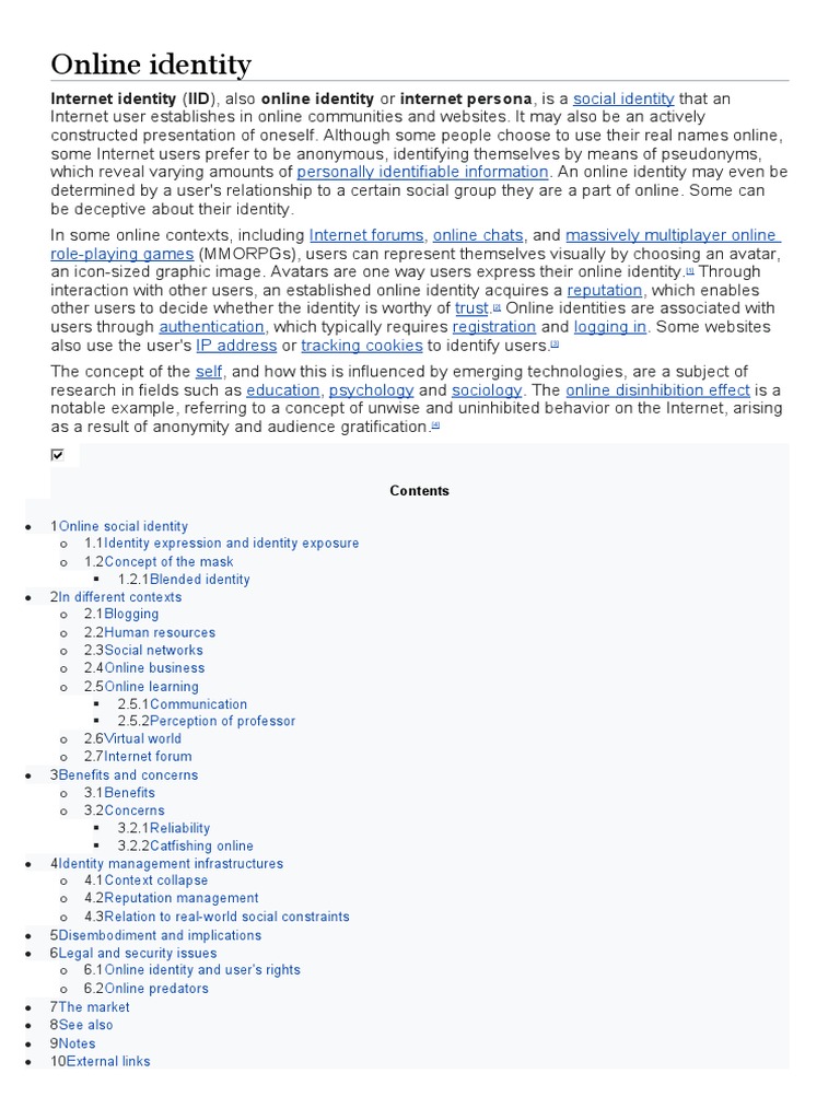 Online Identity | PDF | Internet | Cyberspace