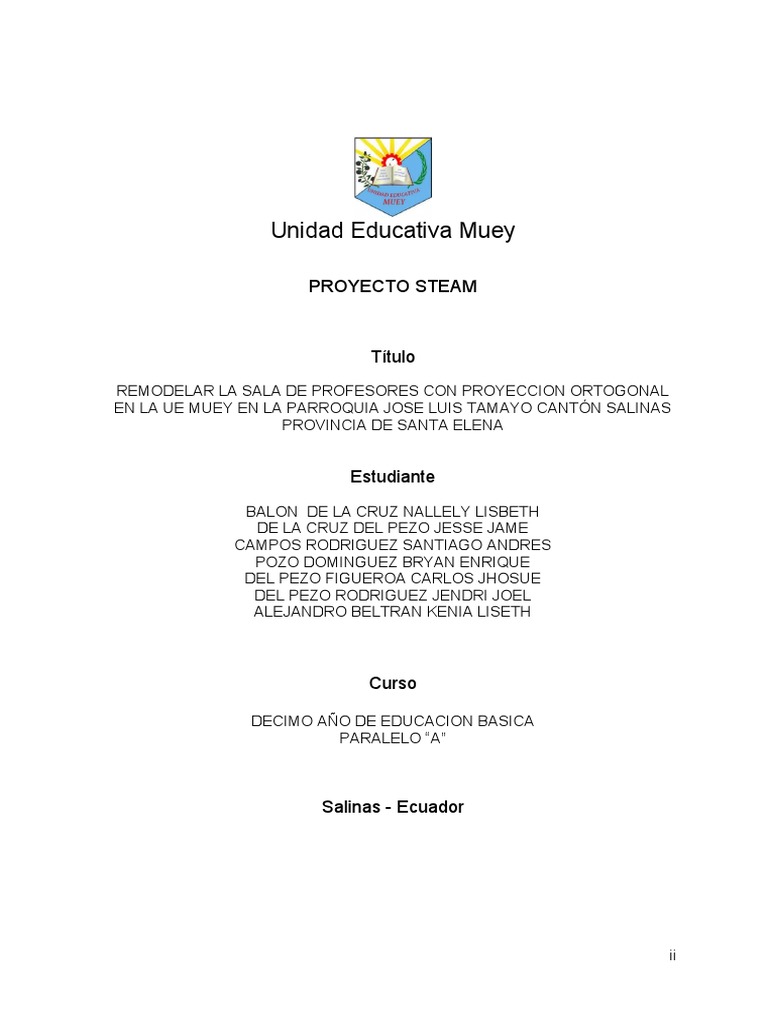 Proyecto Steam Uno Formato Egb Decimo A | PDF