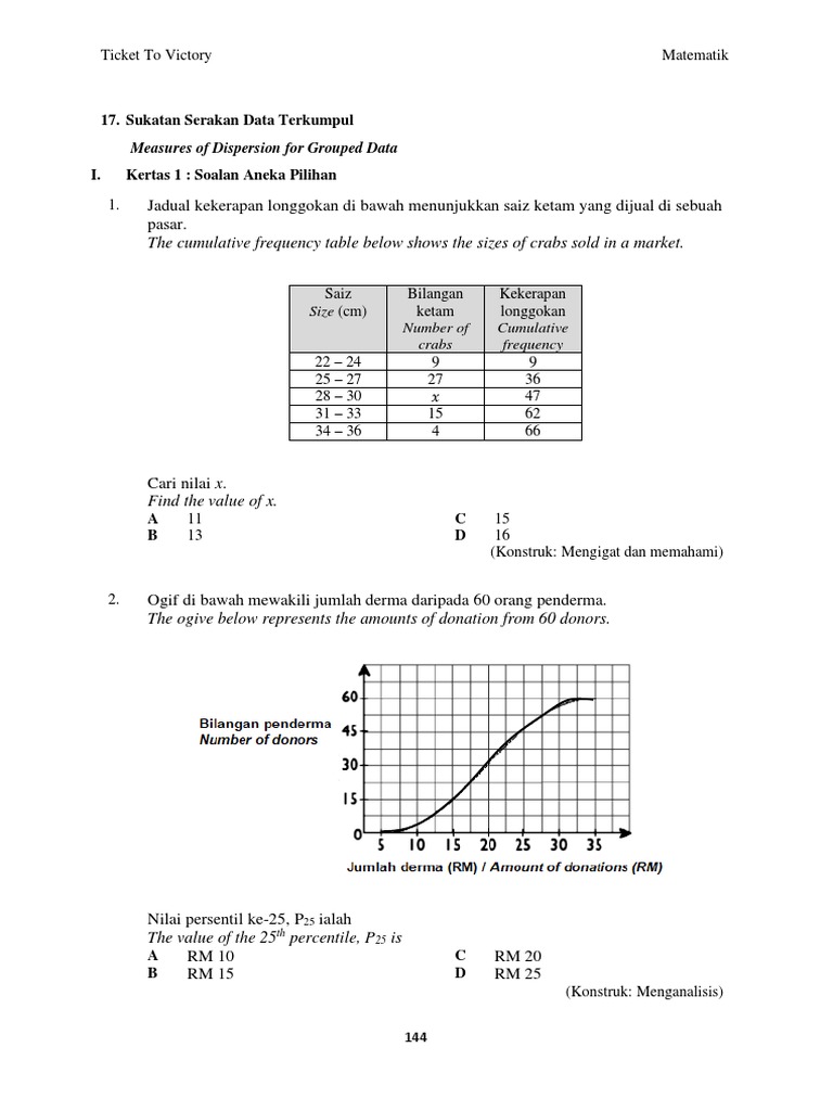 Sukatan Serakan Data Terkumpul | PDF