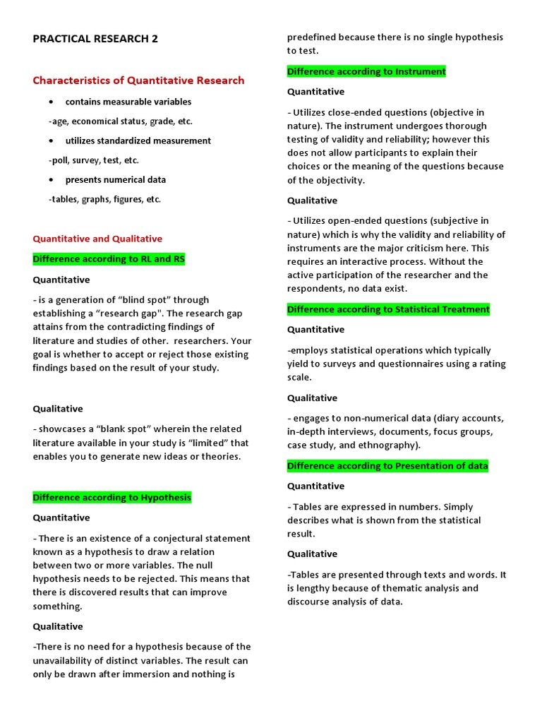Practical Research 2 | PDF | Quantitative Research | Qualitative Research