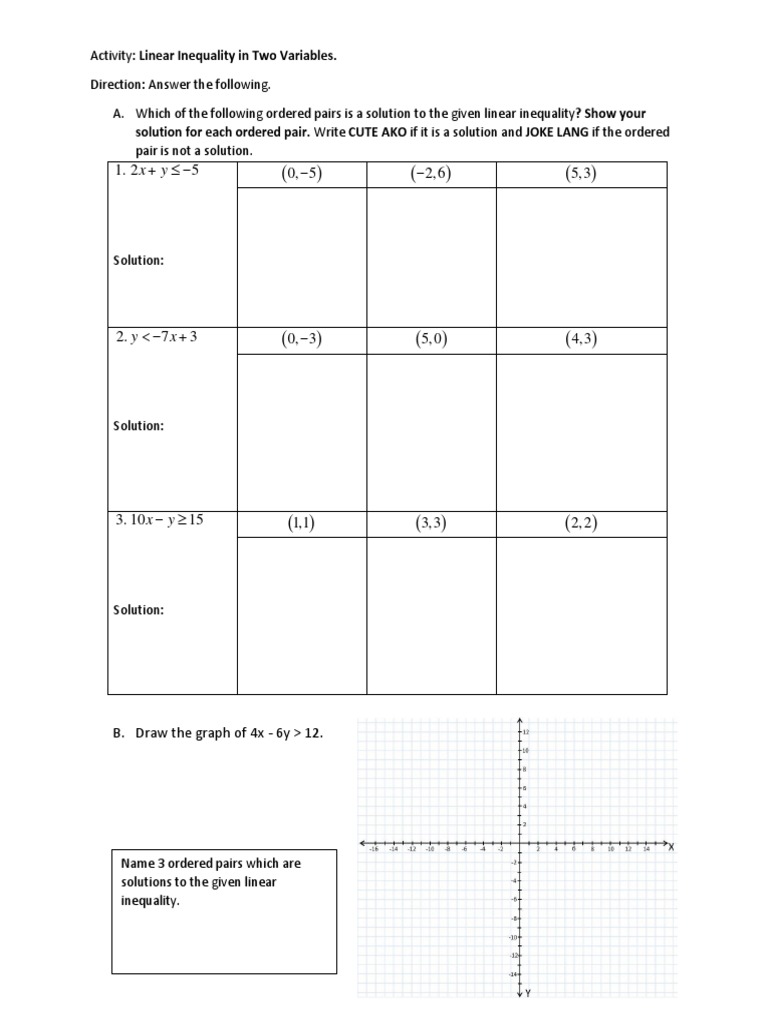 Linear Inequality in Two Variables | PDF