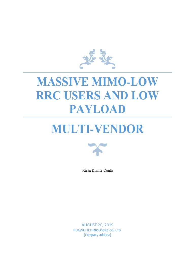 Massive MIMO - Low RRC User & Payload-Multi Vendor | PDF | Lte ...