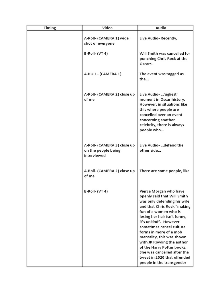 Live Show Script | PDF