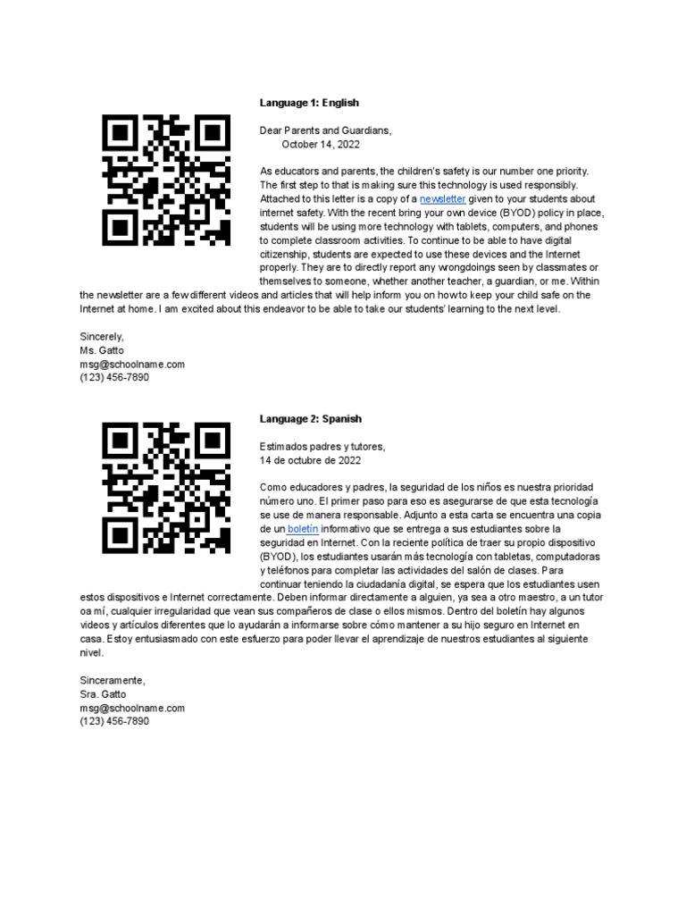 digital citizenship parent letter | PDF