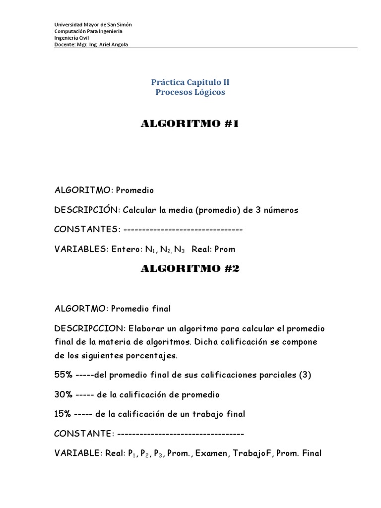 Practica 2 | PDF | Algoritmos | Informática
