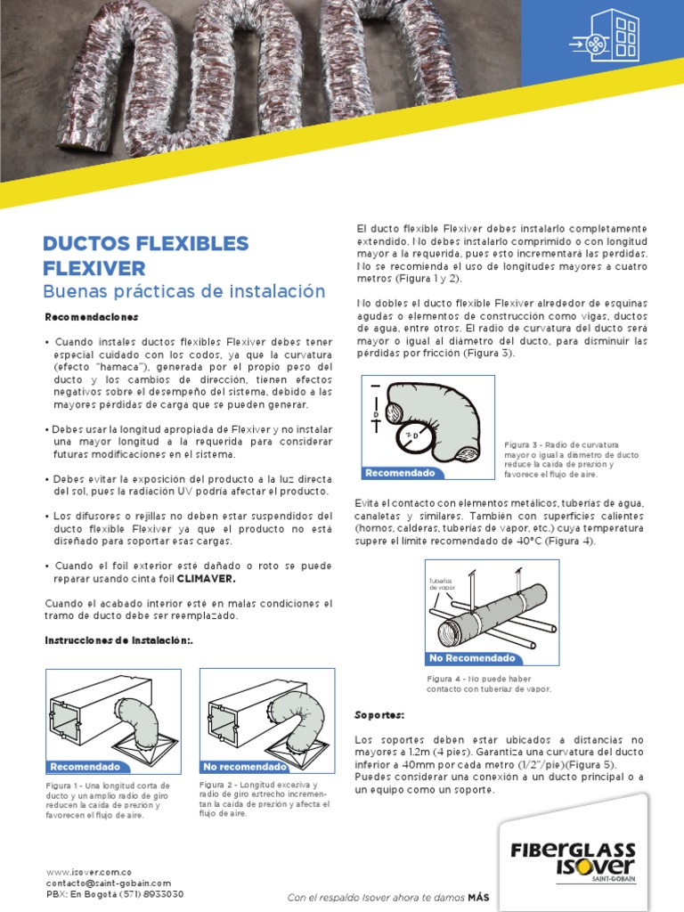 Buenas Practicas Instalacion Ductos Flexibles Flexiver 0 | PDF | Tubería (transporte de fluidos ...