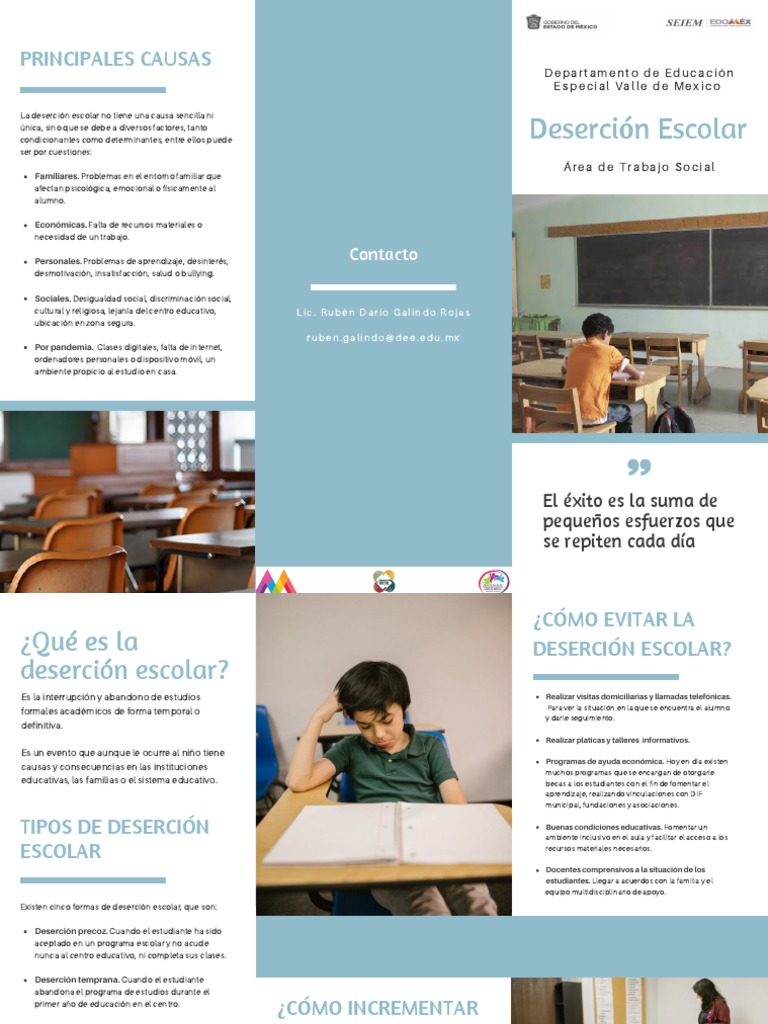 2° Tríptico - Deserción Escolar | PDF | Salón de clases