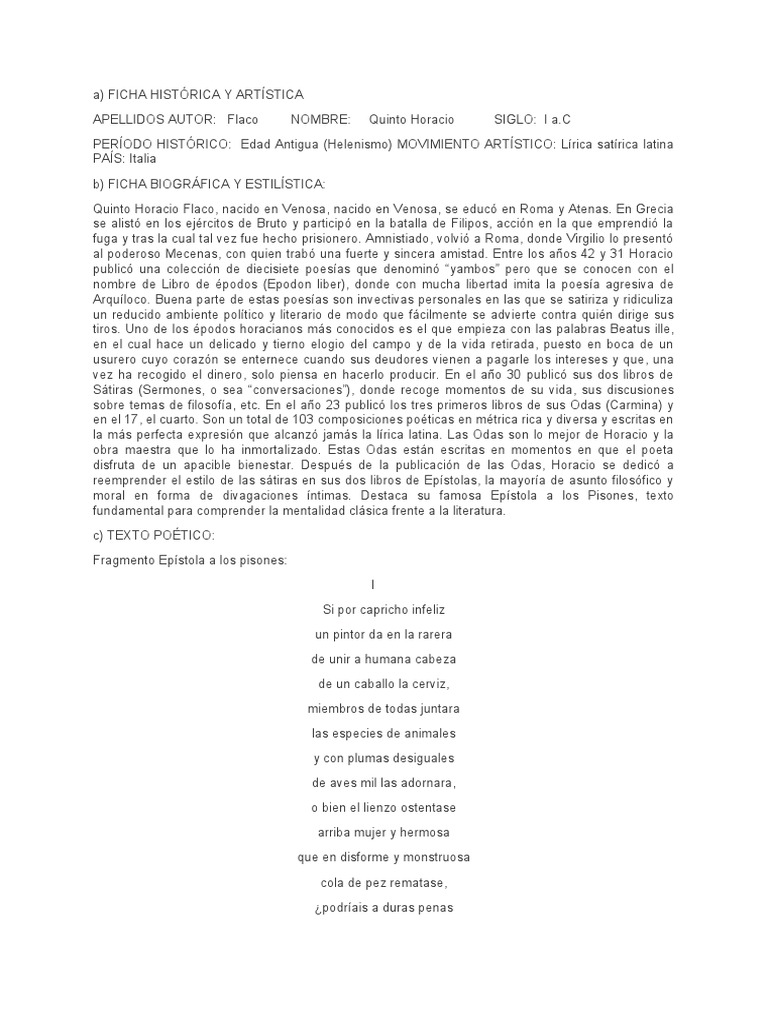 Horacio | PDF | Horacio