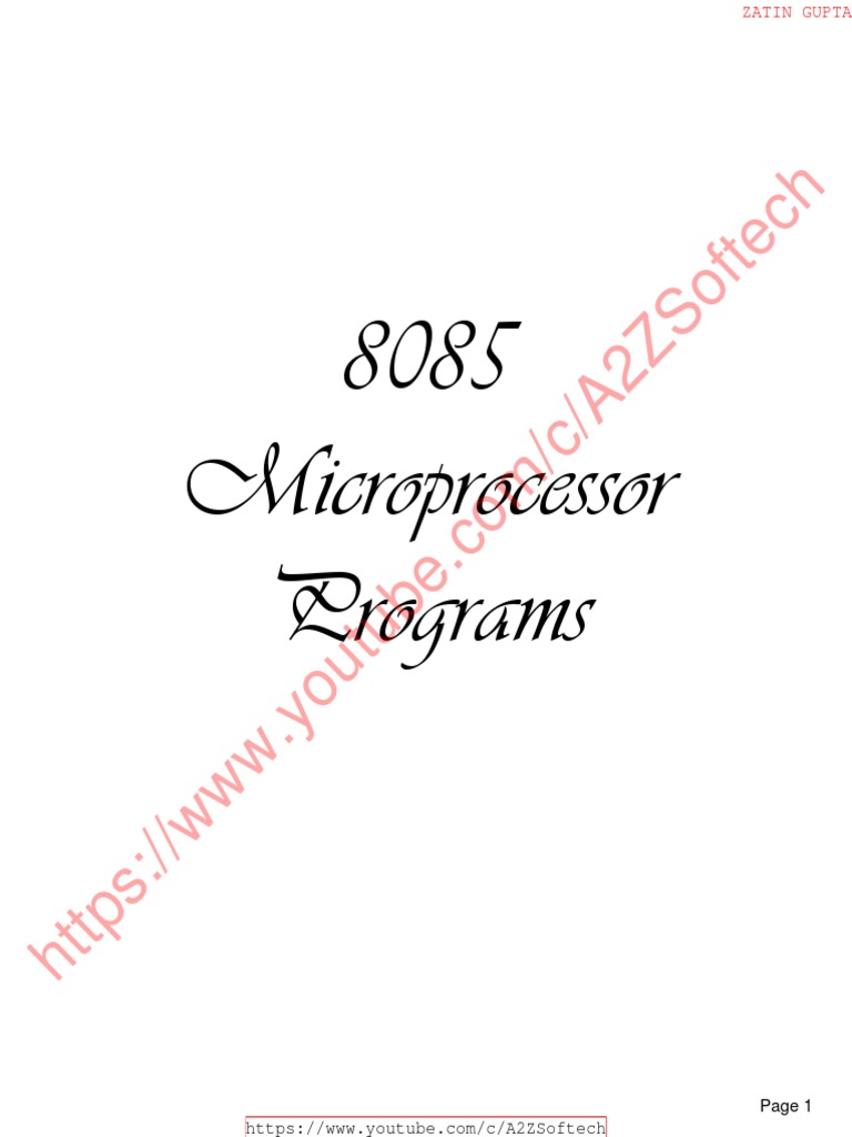 8085 Programs List | PDF | Binary Coded Decimal | Computer Architecture