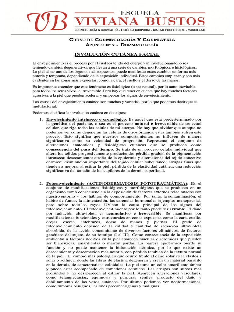 Involución Cutánea Facial | PDF