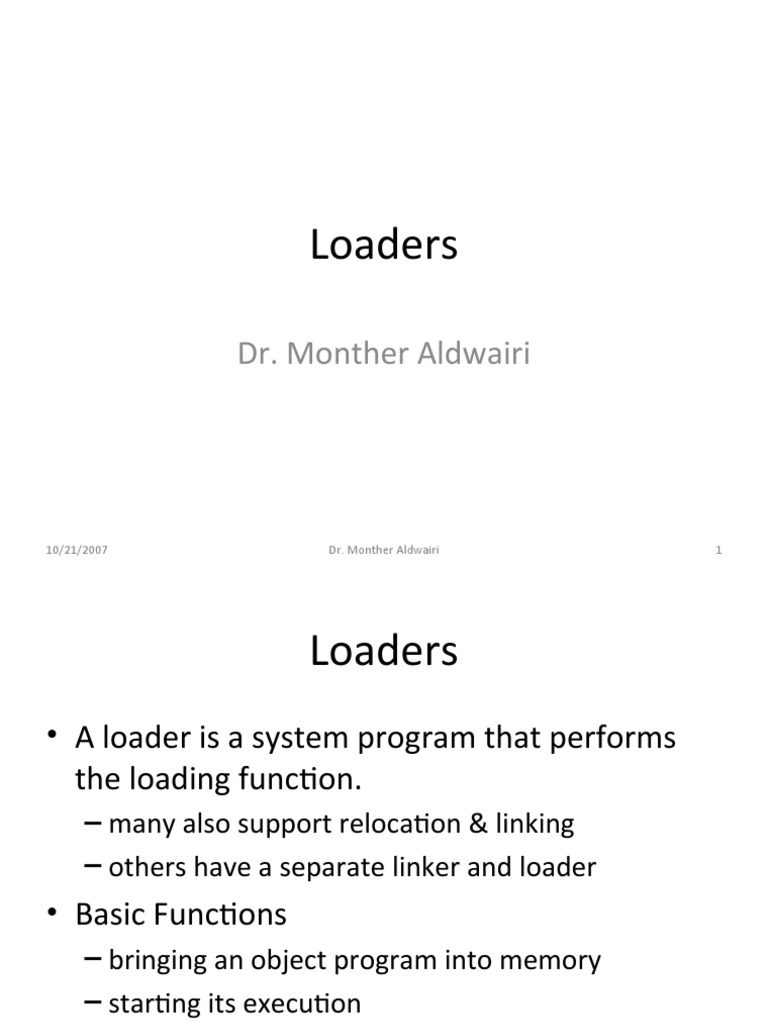 Loaders | PDF | Subroutine | Programming