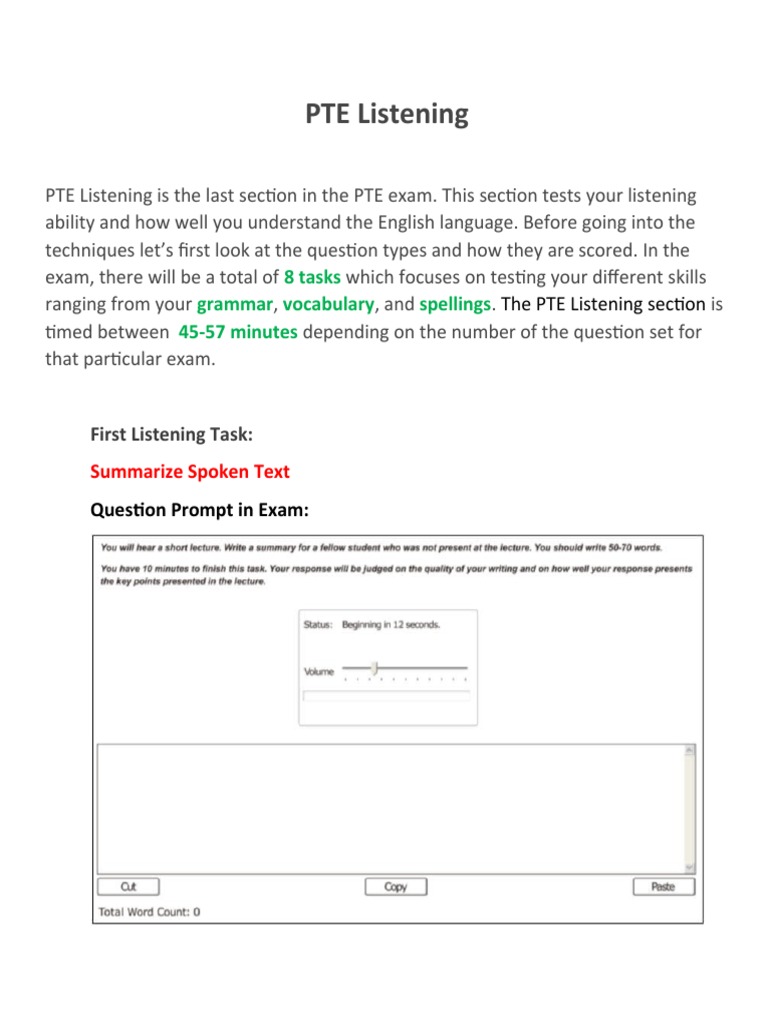PTE Listening Content For Website | PDF | Test (Assessment) | Word