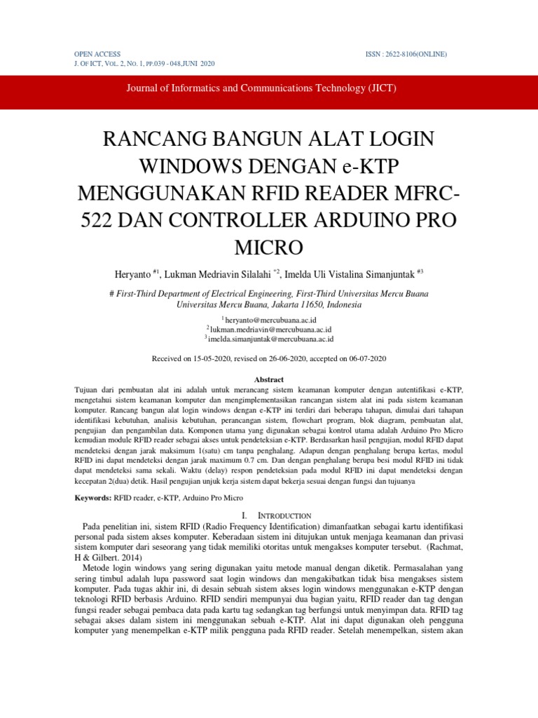 RANCANG BANGUN ALAT LOGIN WINDOWS DENGAN e-KTP MENGGUNAKAN RFID READER ...