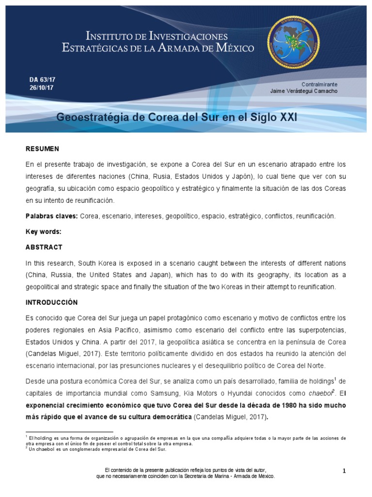 Geoestrategia de Corea Del Sur | PDF | Corea del Sur | Política mundial