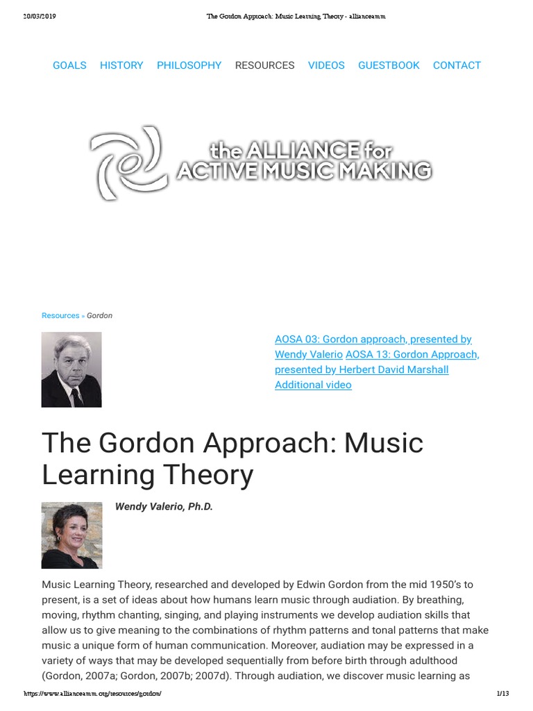 The Gordon Approach - Music Learning Theory - Allianceamm | PDF | Music ...