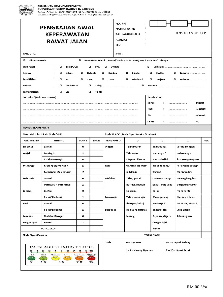 RM 00.39a ASSESMEN AWAL RAWAT JALAN 2 | PDF