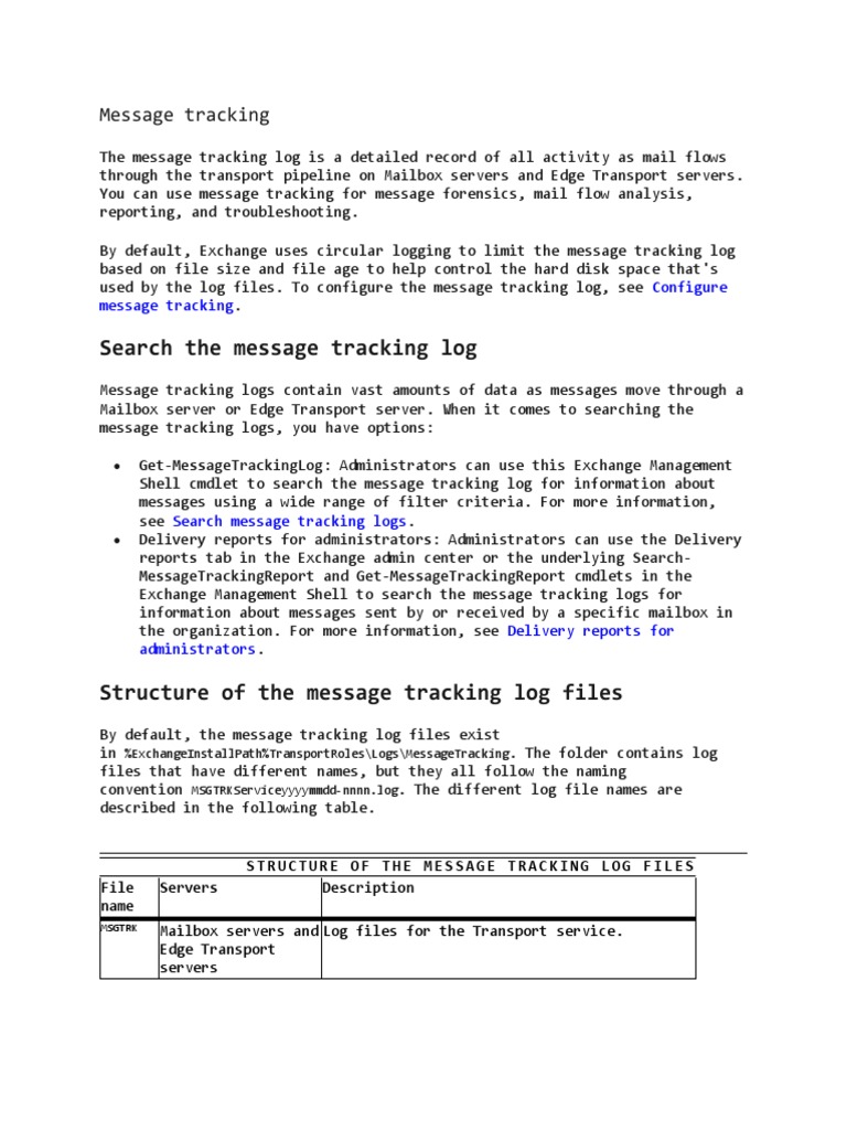 Message Tracking | PDF | Computer Science | Computing