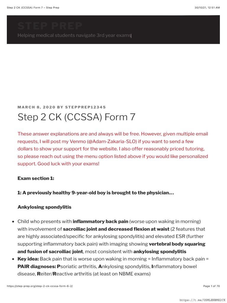 NBME 7 - Answers & Explanations (SP) | PDF | Angiotensin | Opioid