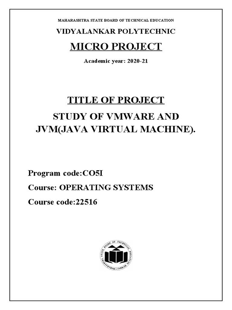 Osy Microproject Report | PDF | Java Virtual Machine | Virtual Machine