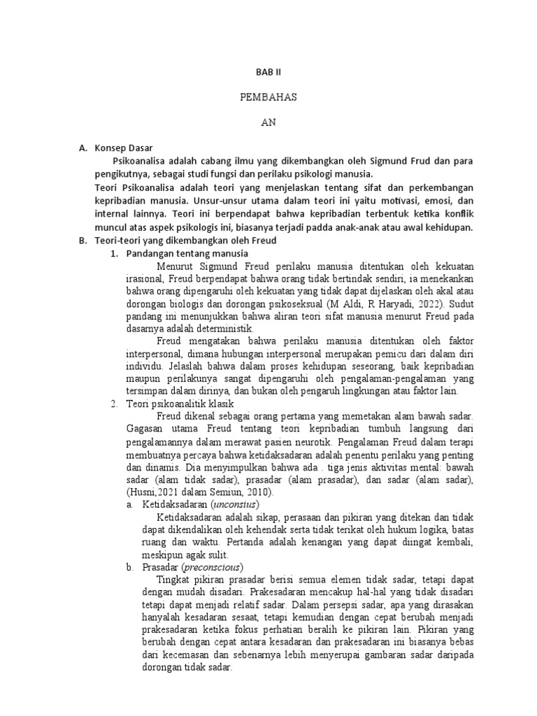 BAB II Makalah Psikoanalisa (Sigmund Freud) PDF Fira | PDF