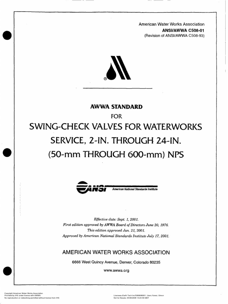 (AWWA C508) American Water Works Association. - American National ...
