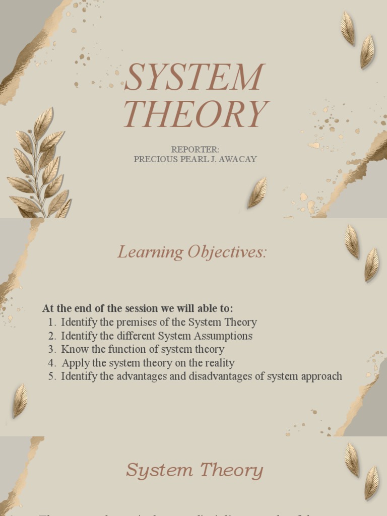 System Theory | PDF | System | Systems Theory
