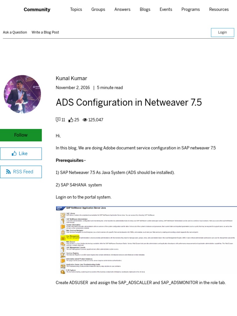 ADS Configuration in Netweaver 7.5 SAP | PDF | Hypertext Transfer ...