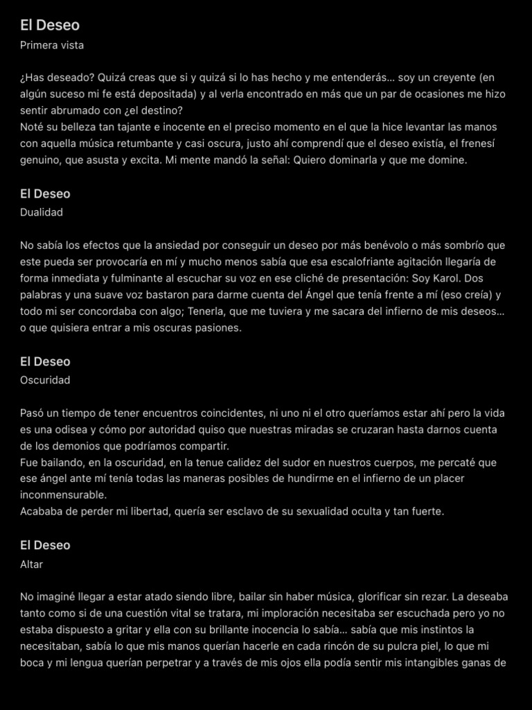 El Deseo: Pasiones y Placeres Oscuros | PDF | Poesía