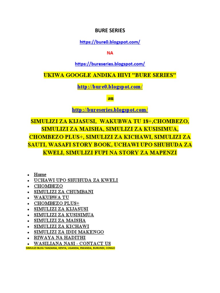 Bure Series Fasihi Simulizi Questions and Answers | PDF