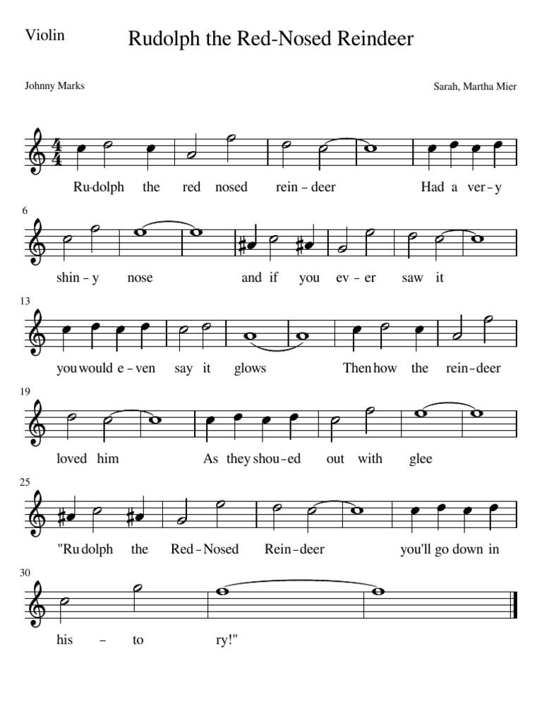 Rudolph The Red Nosed Reindeer | PDF