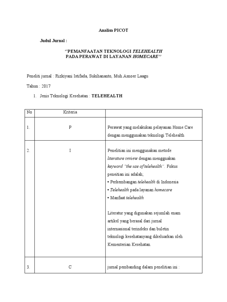 Analisa PICOT Kel 2 | PDF