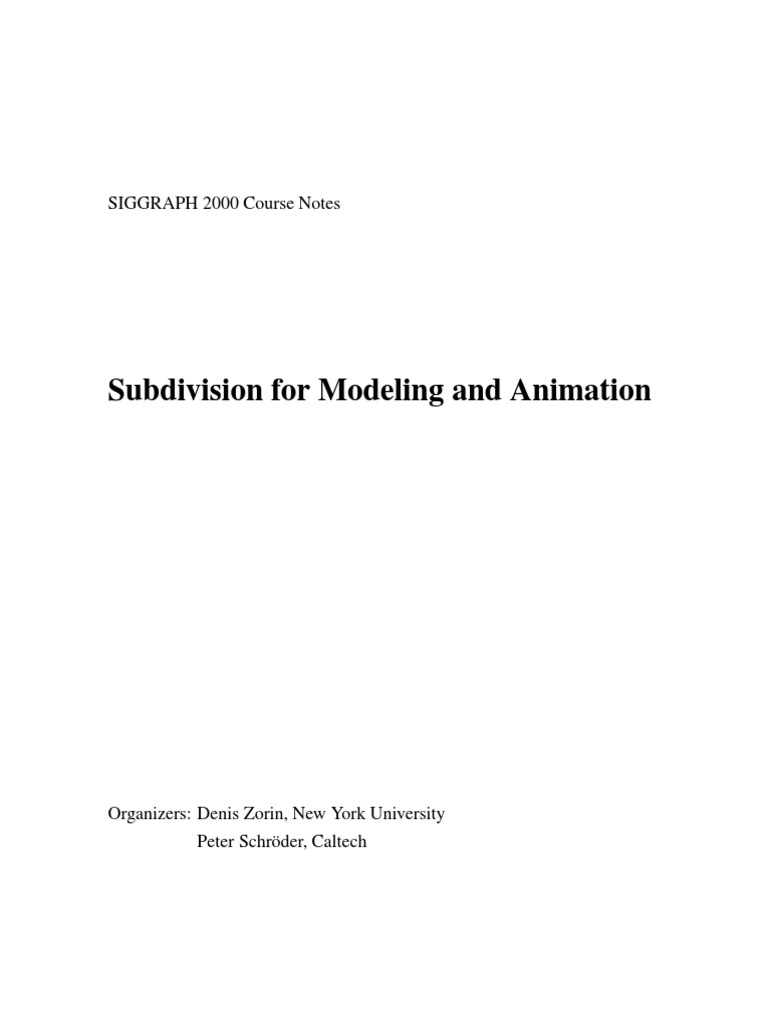 Subdivision For Modeling and Animation | PDF | Spline (Mathematics ...