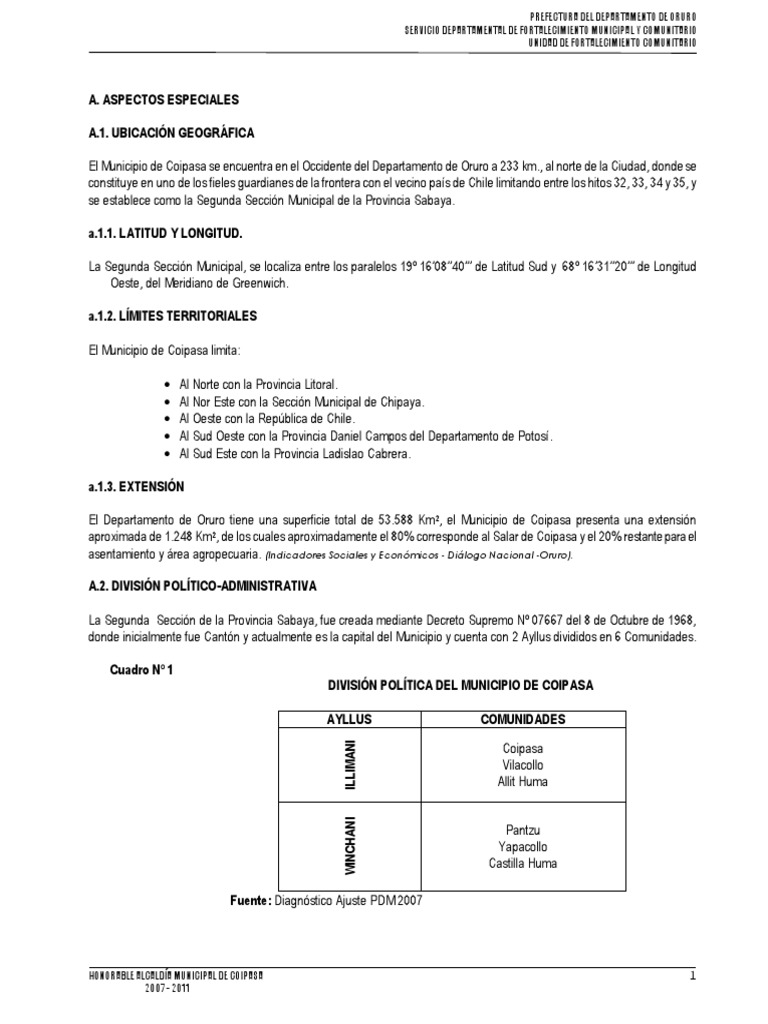 PDM Coipasa | Descargar gratis PDF | Clima | Agua