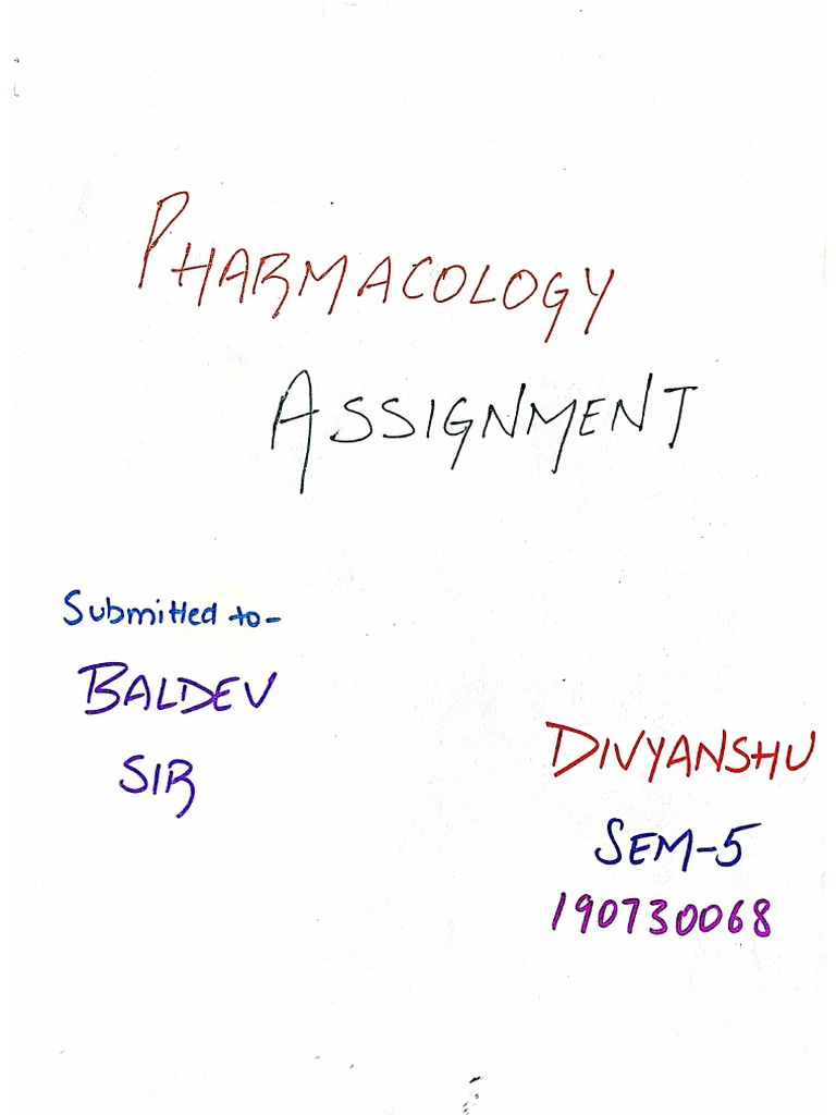 Divyanshu Sem 5 Pharmacology | PDF
