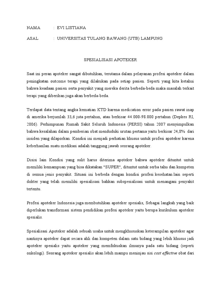 Isu Apoteker Evi | PDF