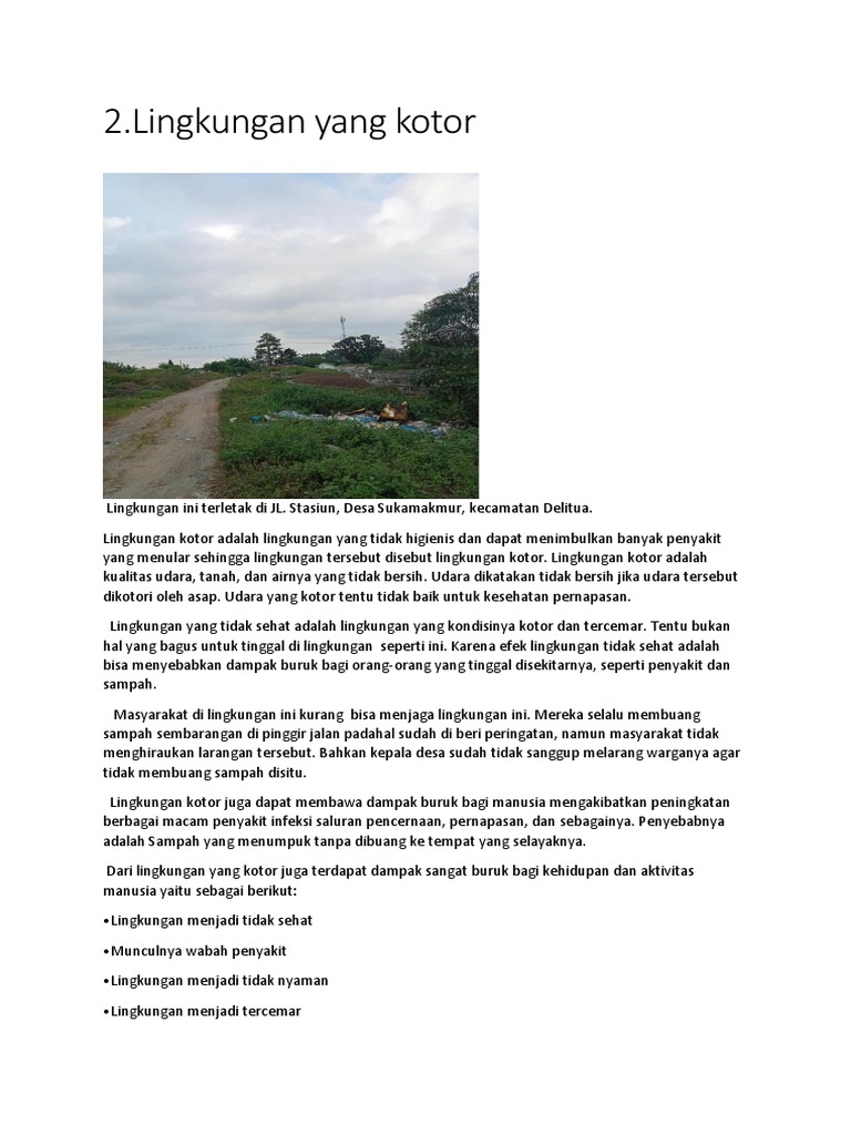 Lingkungan Kotor | PDF | Kesehatan Holistik