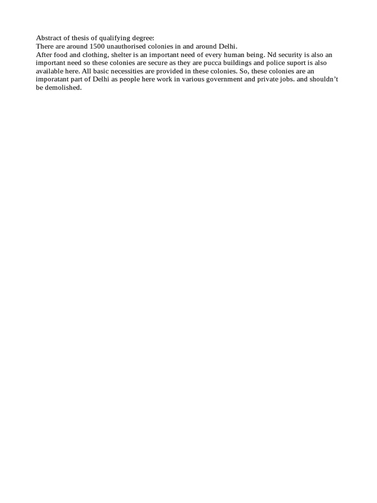 Abstract of Thesis of Qualifying Degree | PDF