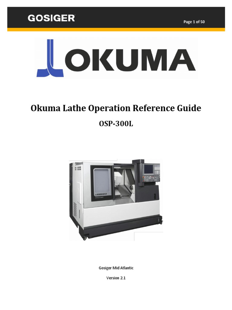 (P300L) Okuma Lathe Gosiger Instructions-V2.1 | PDF | Computer File | Tools
